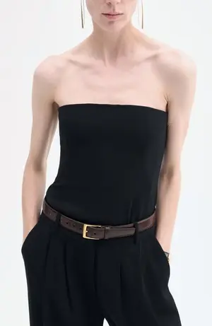 Co Strapless Bustier Top - Black