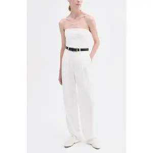 Co Strapless Bustier Top In Crepe - Ivory