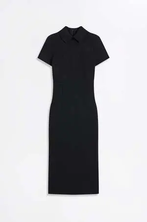 Scanlan Theodore Crepe Knit Collar Dress