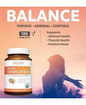HEALTHS HARMONY Usda Organic Ashwagandha Tablets