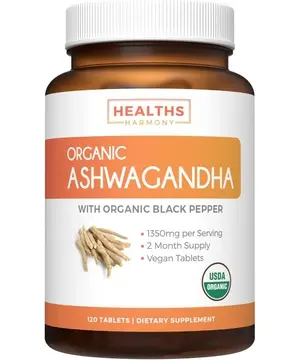 HEALTHS HARMONY Usda Organic Ashwagandha Tablets - No Color