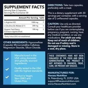 HAVASU NUTRITION L-arginine Capsules For Stamina