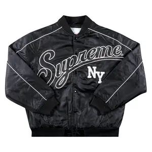 Supreme Contrast Script Varsity Jacket - Black