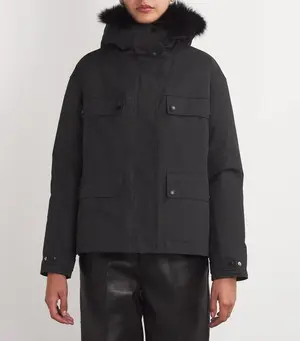 YVES SALOMON Rabbit Fur-lined Parka Coat