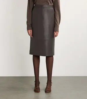 YVES SALOMON Nappa Leather Midi Skirt