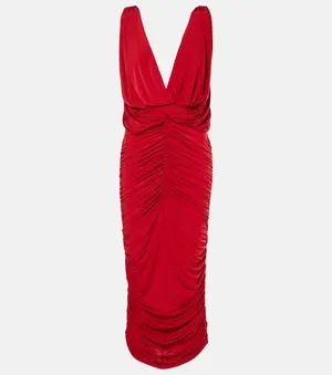 Magda Butrym Ruched Draped Midi Dress