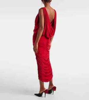 Magda Butrym Ruched Draped Midi Dress