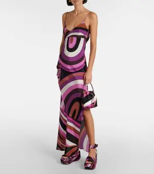 Emilio Pucci Satin Platform Sandals With Ankle Strap
