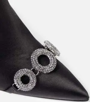 Manolo Blahnik Balvisa Embellished Satin Ankle Boots