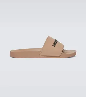 Balenciaga Pool Logo Rubber Slides