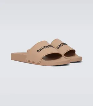 Balenciaga Pool Logo Rubber Slides