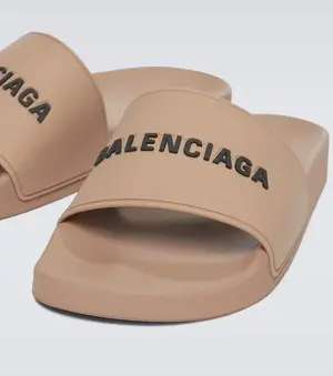 Balenciaga Pool Logo Rubber Slides