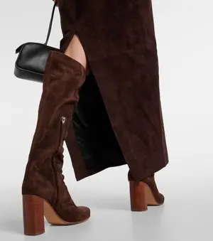 Khaite Loxley Leather Pencil Skirt - Brown