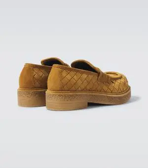 Bottega Veneta Haddock Intrecciato Suede Loafers