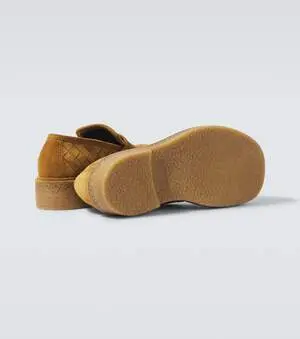 Bottega Veneta Haddock Intrecciato Suede Loafers