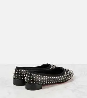 CHRISTIAN LOUBOUTIN Spiked Leather Ballet Flats - Black