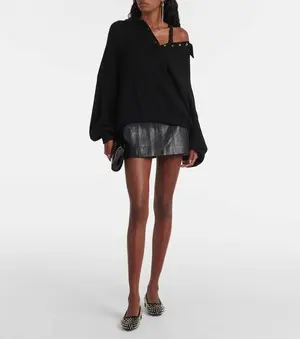 CHRISTIAN LOUBOUTIN Spiked Leather Ballet Flats - Black