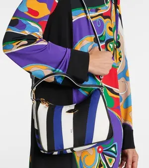 Emilio Pucci Yummy Iride Canvas Shoulder Bag - Blue