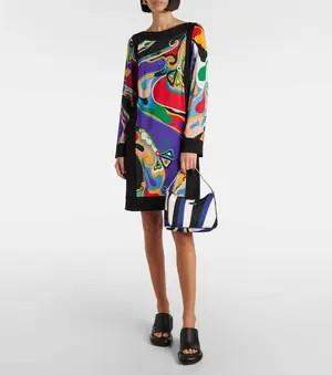 Emilio Pucci Yummy Iride Canvas Shoulder Bag - Blue