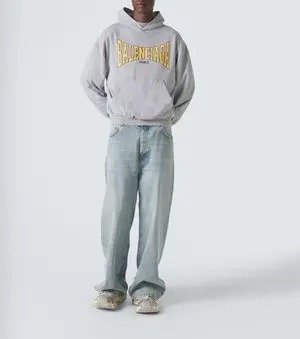 Balenciaga Cotton Jersey Hoodie - Grey