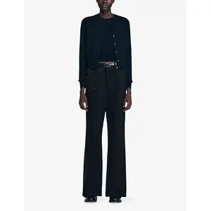 Sandro Round-neck Wool And Cashmere Cardigan