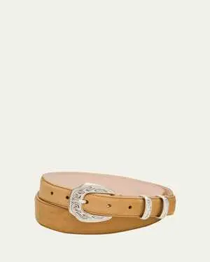 Simonnot Godard Simonnot Godard Nubuck Suede Western Belt Biche