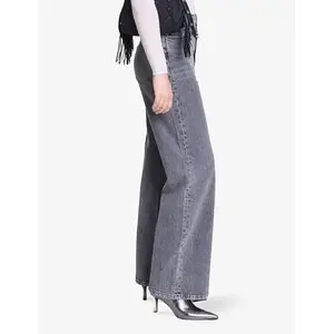 Maje Chain-belt High-rise Stretch-denim Jeans - Noir / Gris