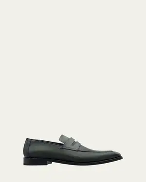 Berluti Andy Demesure Flex Leather Penny Loafers - Nero Verde