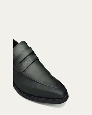 Berluti Andy Demesure Flex Leather Penny Loafers - Nero Verde