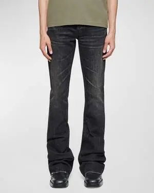 PURPLE BRAND PURPLE Super Stack Coated Flare Jeans - Black