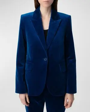 Zadig&Voltaire Vavy Velvet Single-breasted Blazer - Overseas