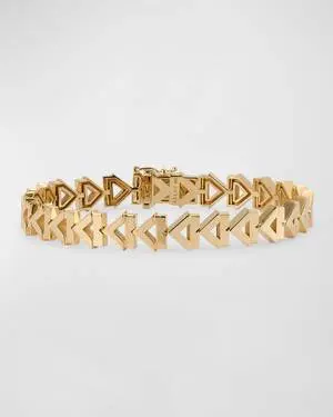 AZLEE 18k Gold Deco Chevron Bracelet - Yellow Gold