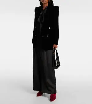 Manolo Blahnik Baylow Velvet Ankle Boots - Burgundy