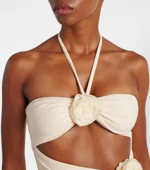 SAME Floral-appliqué Cutout Swimsuit
