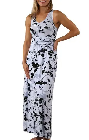 UV SKINZ V-neck Maxi Dress - Shadow Ivy