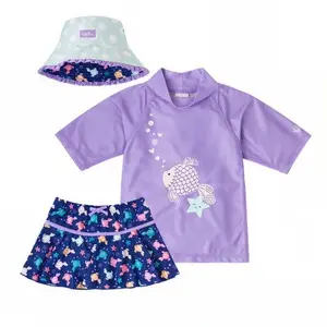 UV SKINZ 3-piece Sun & Swim Set - Purple Sparkle Fish