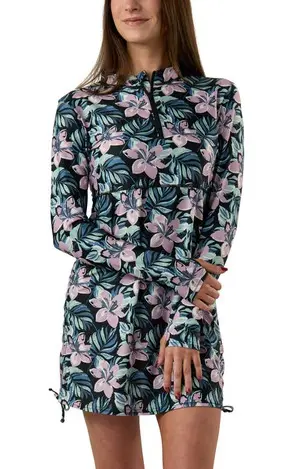 UV SKINZ Convertible Swim Shirtdress - Black Bloom