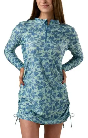 UV SKINZ Convertible Swim Shirtdress - Dewdrop Leaves