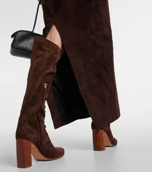 Khaite Loxley Leather Pencil Skirt - Brown