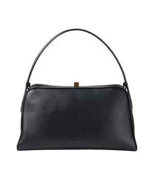 Khaite Cate Leather Shoulder Bag Black