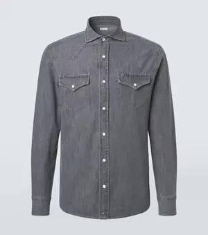 Brunello Cucinelli Denim Shirt - Grey