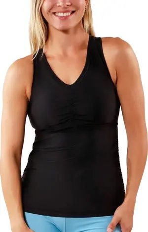 UV SKINZ Ruched Tank Top - Black