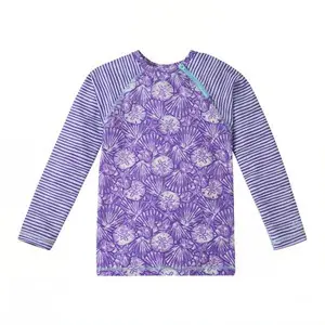 UV SKINZ Zippy Long Sleeve Sun & Swim Shirt - Dreamy Shells & Stripes