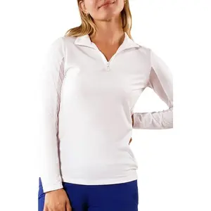 UV SKINZ Quarter Zip Vented Sun Shirt - White