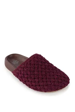 THE SAK Bolinas Crochet Clogs Black Cherry Cozy