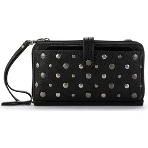 THE SAK Iris Smartphone Crossbody Bag Black Silver Stud