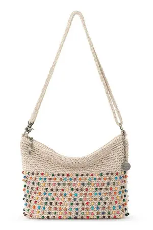 THE SAK Lumi Convertible Crossbody Hand Crochet Bag - Ecru Multi Beads