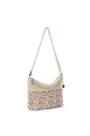 THE SAK Lumi Convertible Crossbody Hand Crochet Bag - Ecru Multi Beads