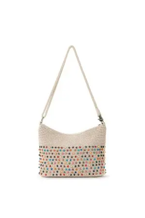 THE SAK Lumi Convertible Crossbody Hand Crochet Bag - Ecru Multi Beads