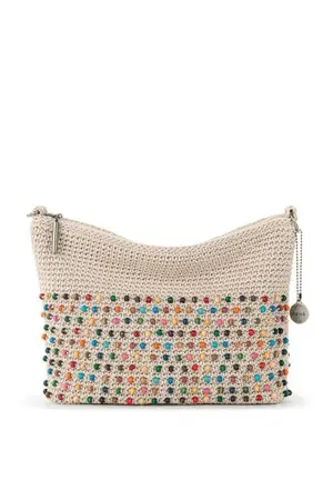 THE SAK Lumi Convertible Crossbody Hand Crochet Bag - Ecru Multi Beads